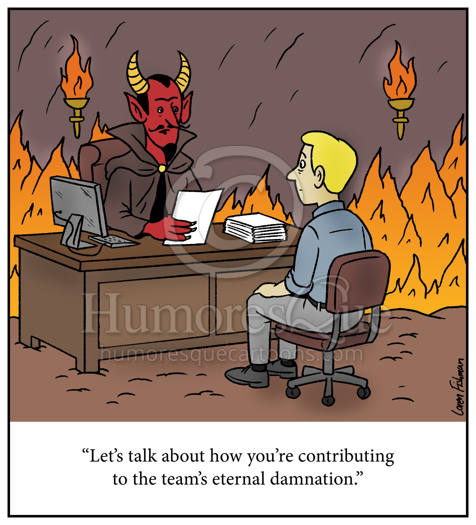 Cartoon: "What the hell is this? I wanted these numbers crunched ...